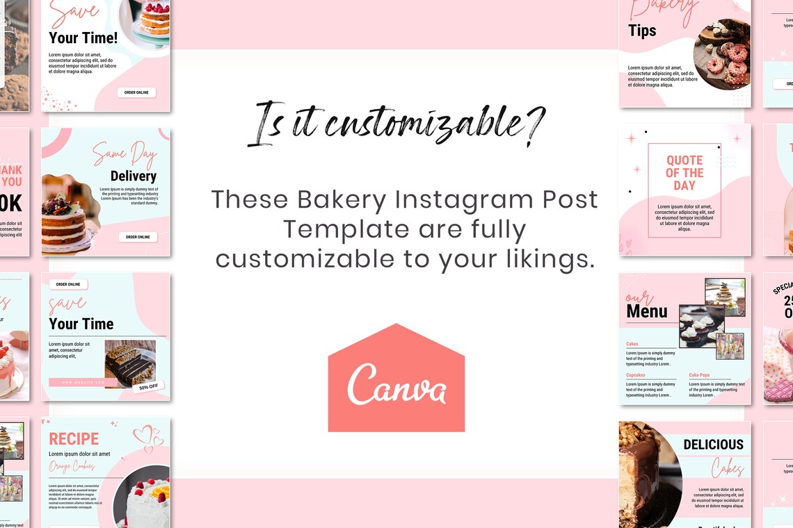 Bakery Canva IG Templates Baking Instagram Post Bakery - Etsy