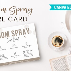 Room Spray Care Card Editable Template Canva DIY Printable Room Spray ...