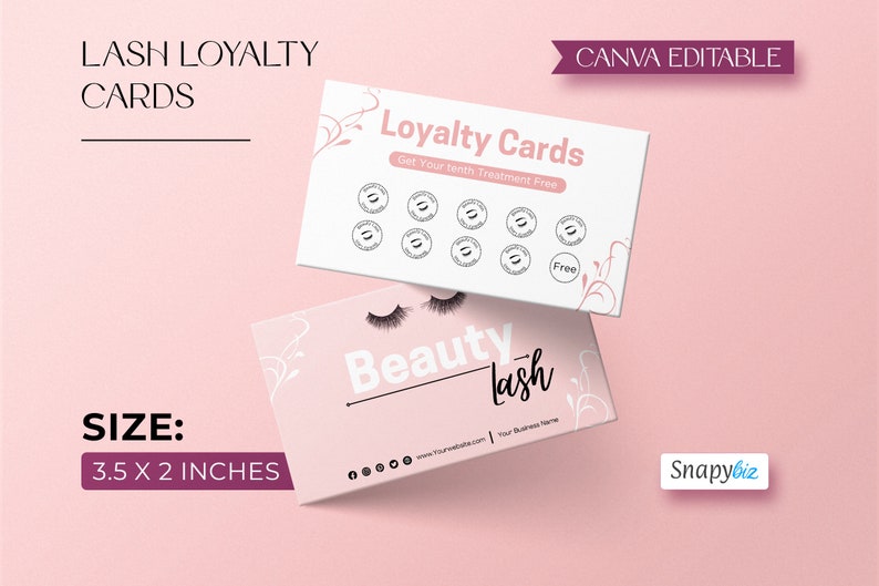 Lash Loyalty Cards Editable Template Loyalty Card Editable - Etsy