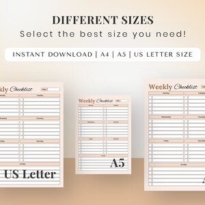 Editable Weekly Checklist Printable Planner Pdf, Weekly Routine ...