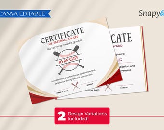 Editable Baseball Award Certificates, Award Ceremony Certificates, End ...