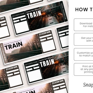 Train Ticket Canva Template Editable Train Ticket Design Customizable ...
