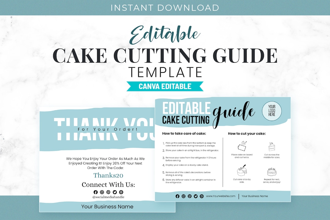 Editable Cake Cutting Guides Template, Printable Cake Cutting Guides ...