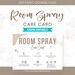 Room Spray Care Card Editable Template Canva DIY Printable Room Spray ...