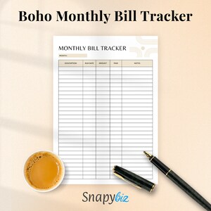 Fillable Monthly Bill Tracker Printable Planner, Bill Tracker PDF, Bill ...