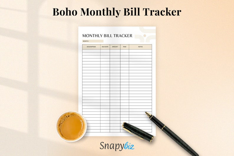 Fillable Monthly Bill Tracker Printable Planner Bill Tracker - Etsy