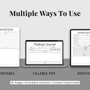 Podcast Printable Planner PDF, Podcast Planner Digital, Podcast Episode ...
