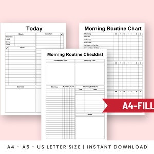 Fillable Printable Morning Routine Checklist, Printable Daily Routine ...