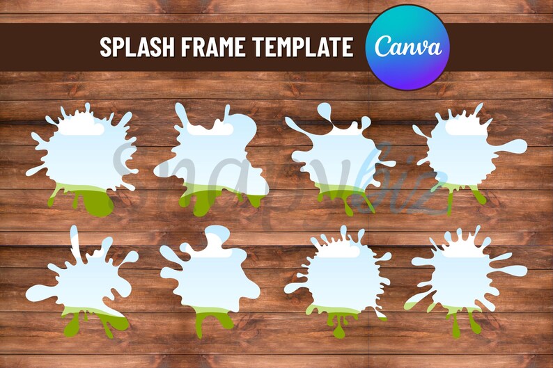 Editable Canva Splash Frame Template, Paint Splash Drag and Drop ...