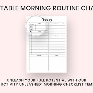 Fillable Printable Morning Routine Checklist, Printable Daily Routine ...