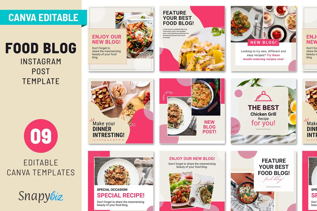 Food Instagram Template, Canva Social Media Marketing, Engagement ...