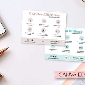 Editable Car Reed Diffuser Care Instructions, Car Reed Diffuser Care ...