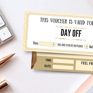 Editable Day off Voucher Canva Template Canva Gift Certificate Design ...