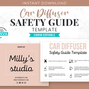 Editable Car Diffuser Safety Guide Template and Instructions, Printable ...