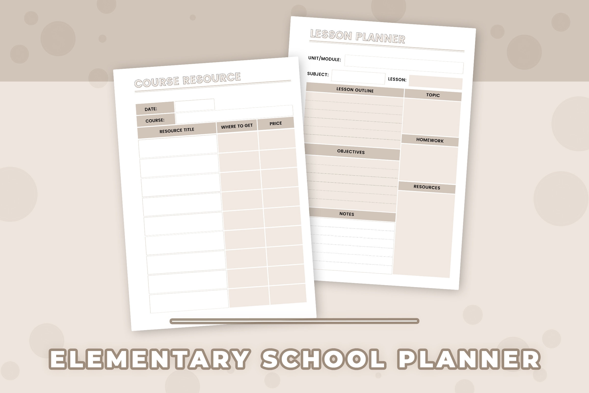 Elementary School Planner Elementary Student Planner - Etsy