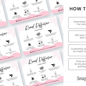 Reed Diffuser Care Card Canva Template, Editable Reed Diffuser Care ...