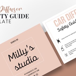 Editable Car Diffuser Safety Guide Template and Instructions, Printable ...