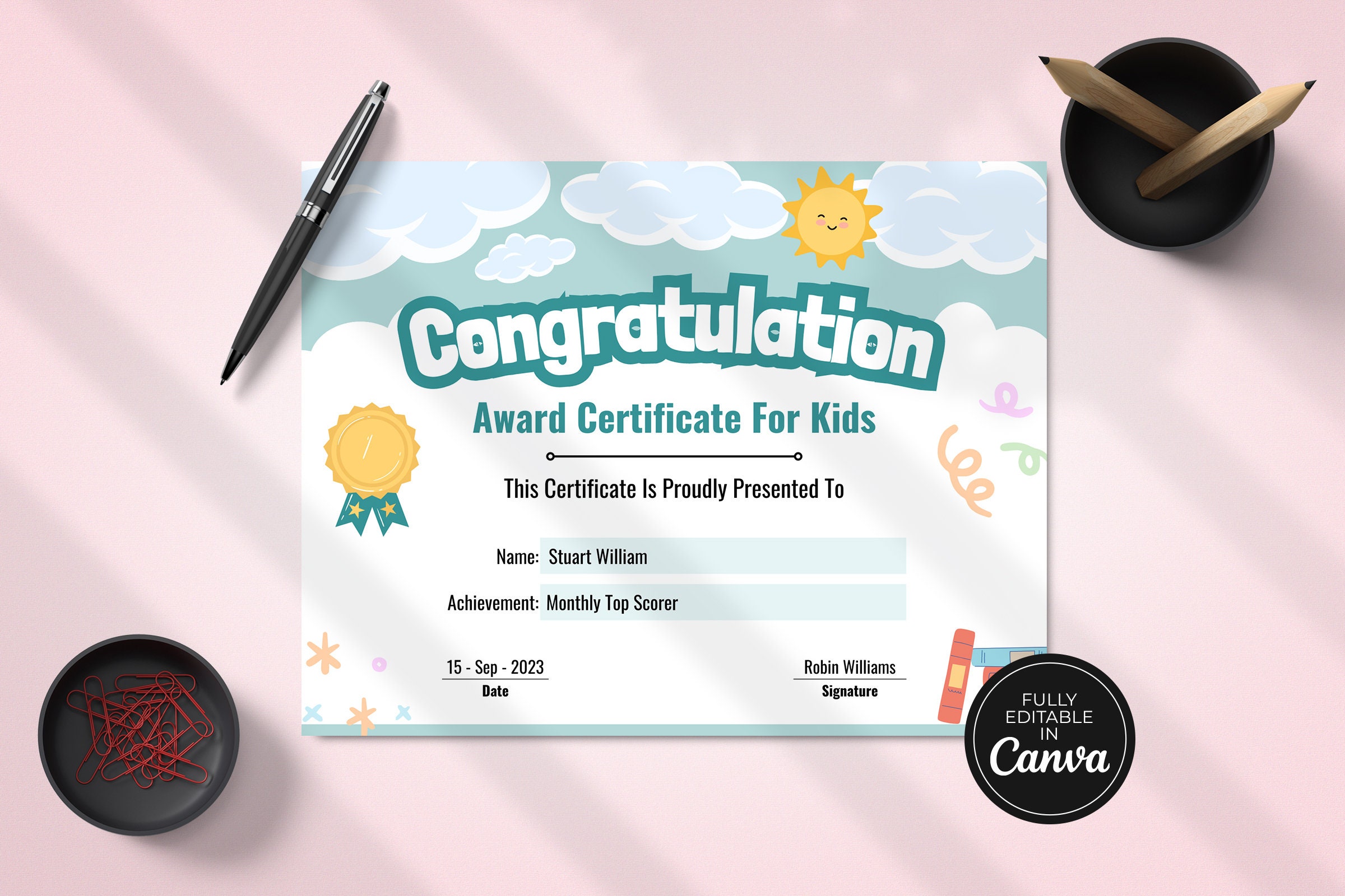 Printable Award Certificate for Kids Instant Download - Etsy
