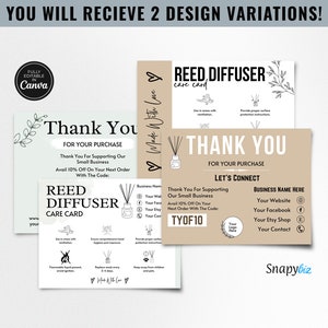 Editable Reed Diffuser Care Instructions Canva Template for Diffuser ...