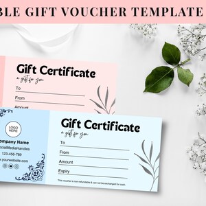 Editable Gift Voucher Template Canva , Gift Certificate Template ...