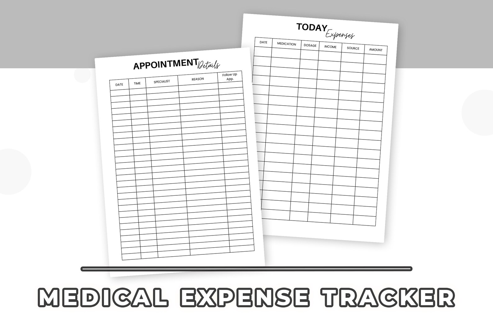 Medical Expense Tracker Medical Bill Tracker Medical Expenses Medical ...