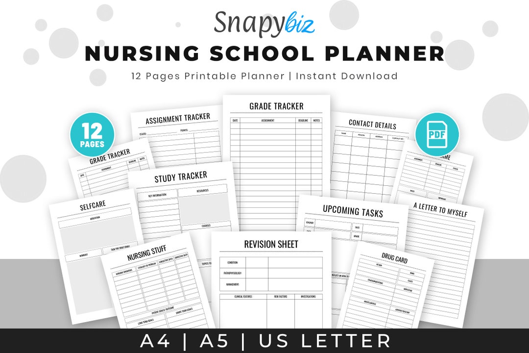 Nursing Student School Printable Digital PDF Nursing Skills Student ...