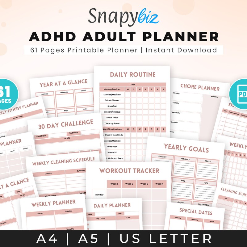 Adhd Planner Printable - Etsy