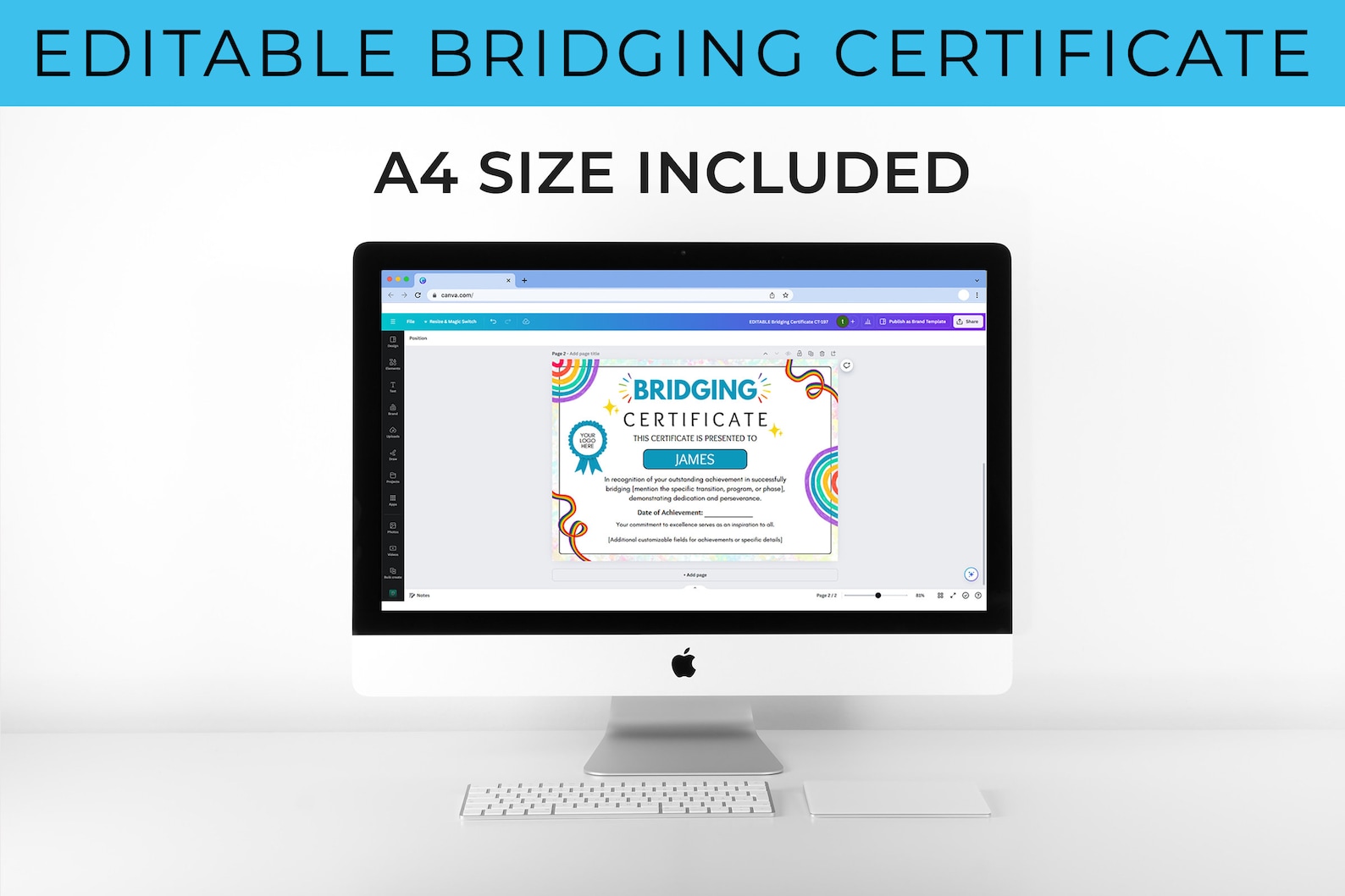 Editable Girl Scout Bridging Certificate, Canva Template (digital ...