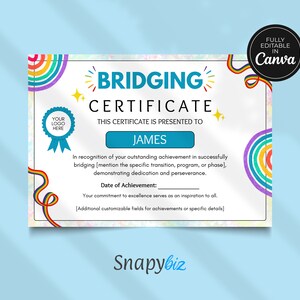 Editable Girl Scout Bridging Certificate, Canva Template (digital ...
