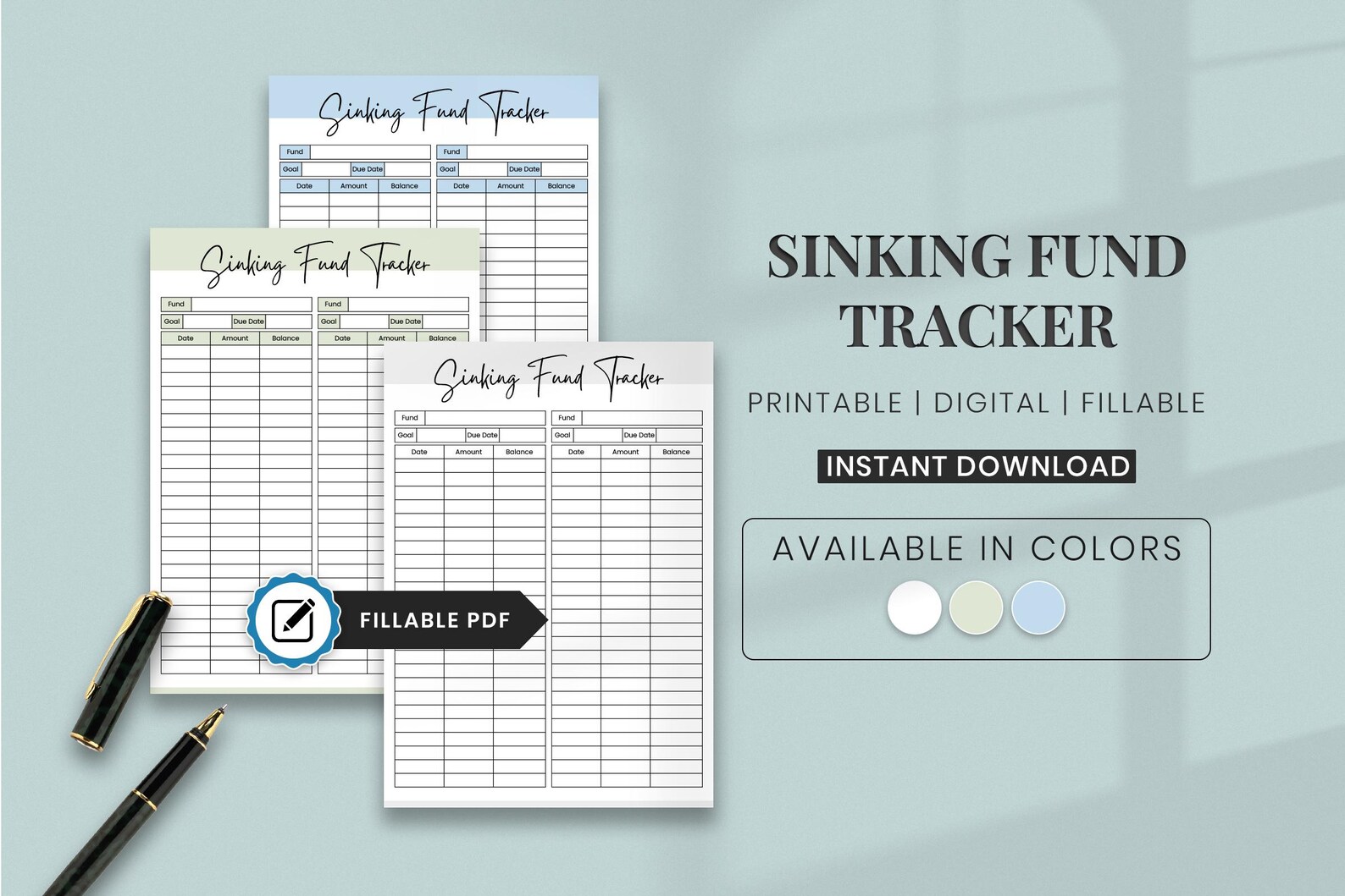 Fillable Sinking Fund Tracker, Printable Savings Goal Sheet (PDF) - Etsy