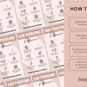 Editable Ear Piercing Aftercare Canva Template, Customizable and ...