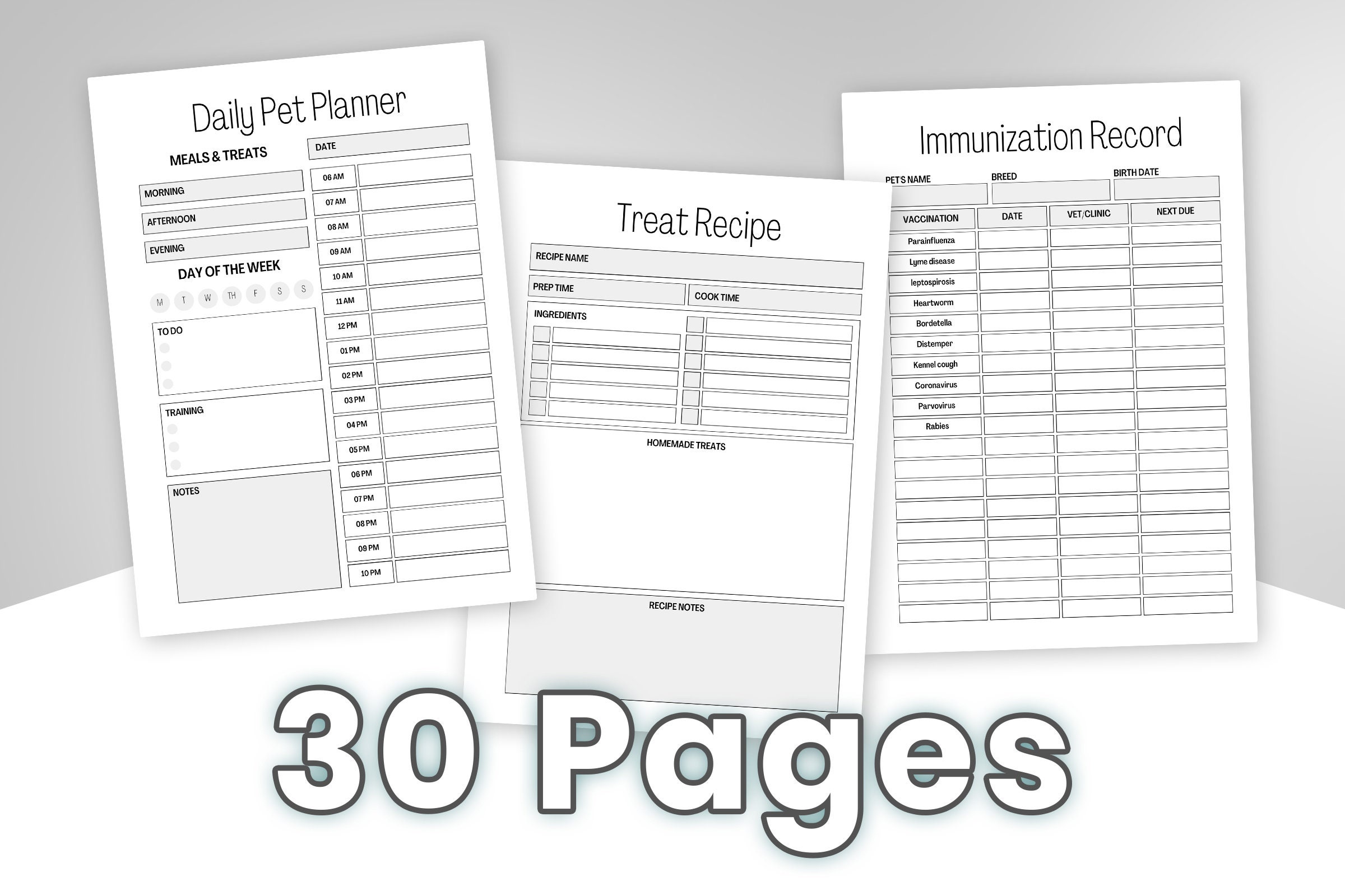 Printable Pet Planner Pet Binder Pet Care Planner Pet - Etsy