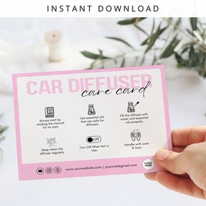 Editable Car Diffuser Care Card Instructions, Canva Template Diffuser ...