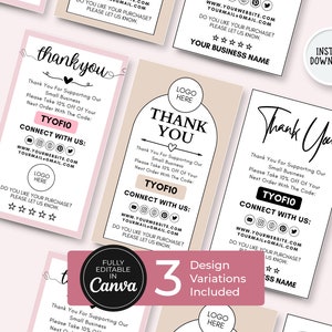 Printable Customer Thank You Card Small Business Customizable Thank You ...
