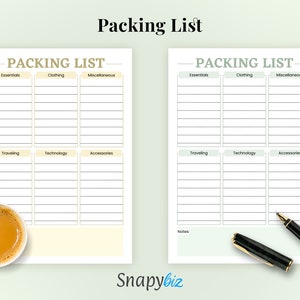 Editable Packing List Family Packing List Family Packing List for ...
