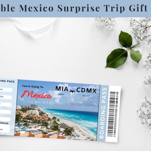 Mexico Boarding Pass Template Printable and Editable, Printable MEXICO ...
