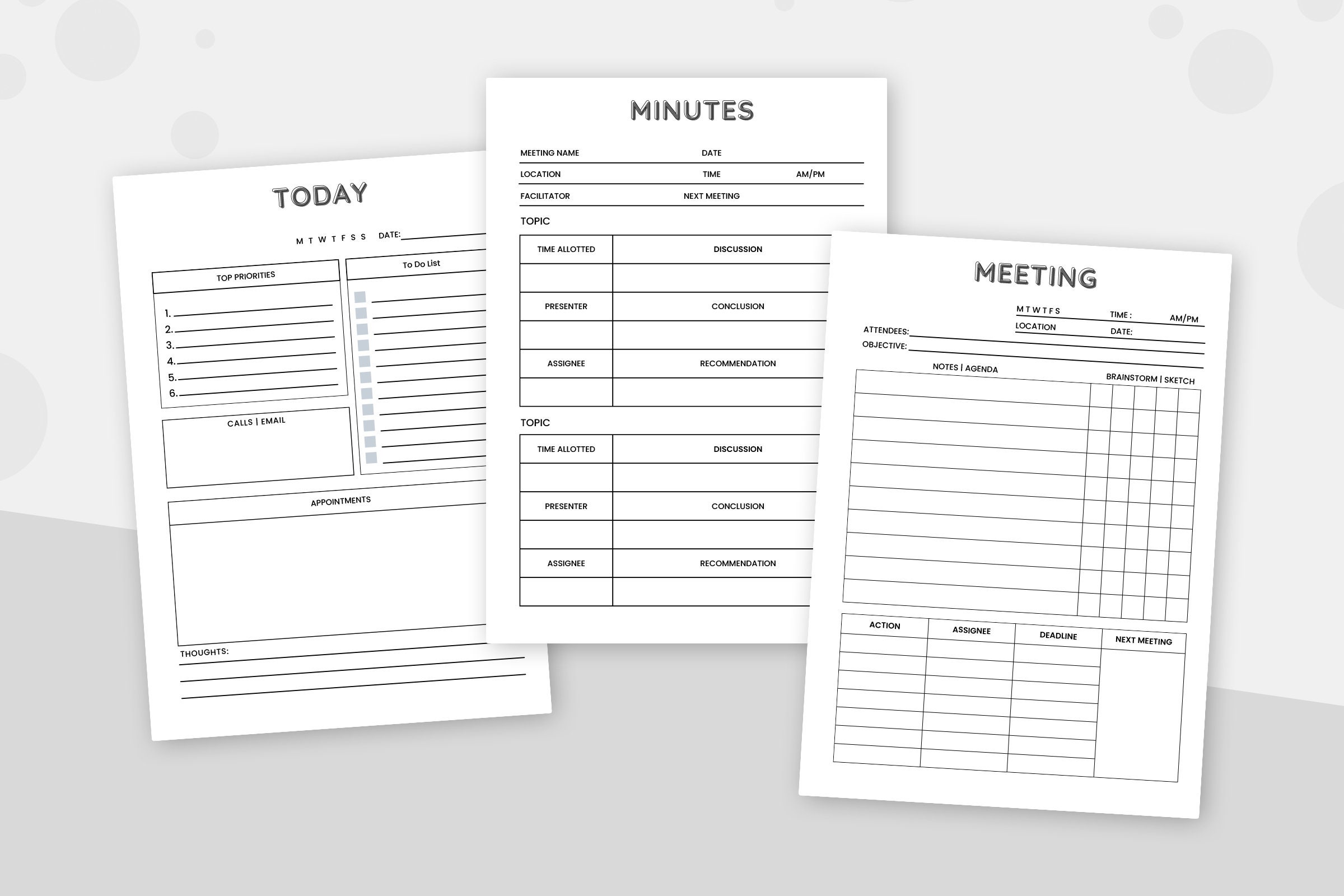 Meeting Organiser Notes Planner Meeting Minutes US Letter - Etsy