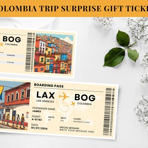 Colombia Boarding Pass Template, Editable Colombia Airline Ticket Canva ...