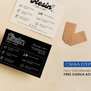 Editable Resin Care Guide Card Template, Customizable Resin Product ...