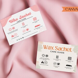 Wax Sachet Care Card Template, Editable Canva Instructions (digital) - Etsy