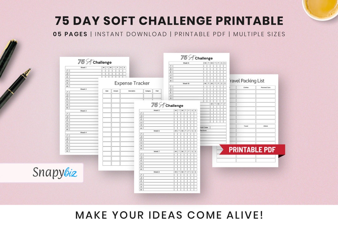 Printable 75 SOFT Challenge, 75 Soft Printable, 75 Soft, Easier 75 ...