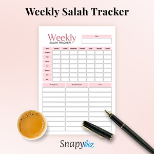 Printable Weekly Salah Tracker, Daily Salah Log, Islamic Prayer Planner ...