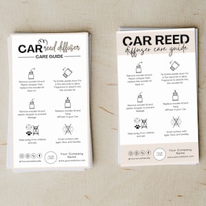 Car Reed Diffuser Care Guide Template: Printable Canva Instructions ...