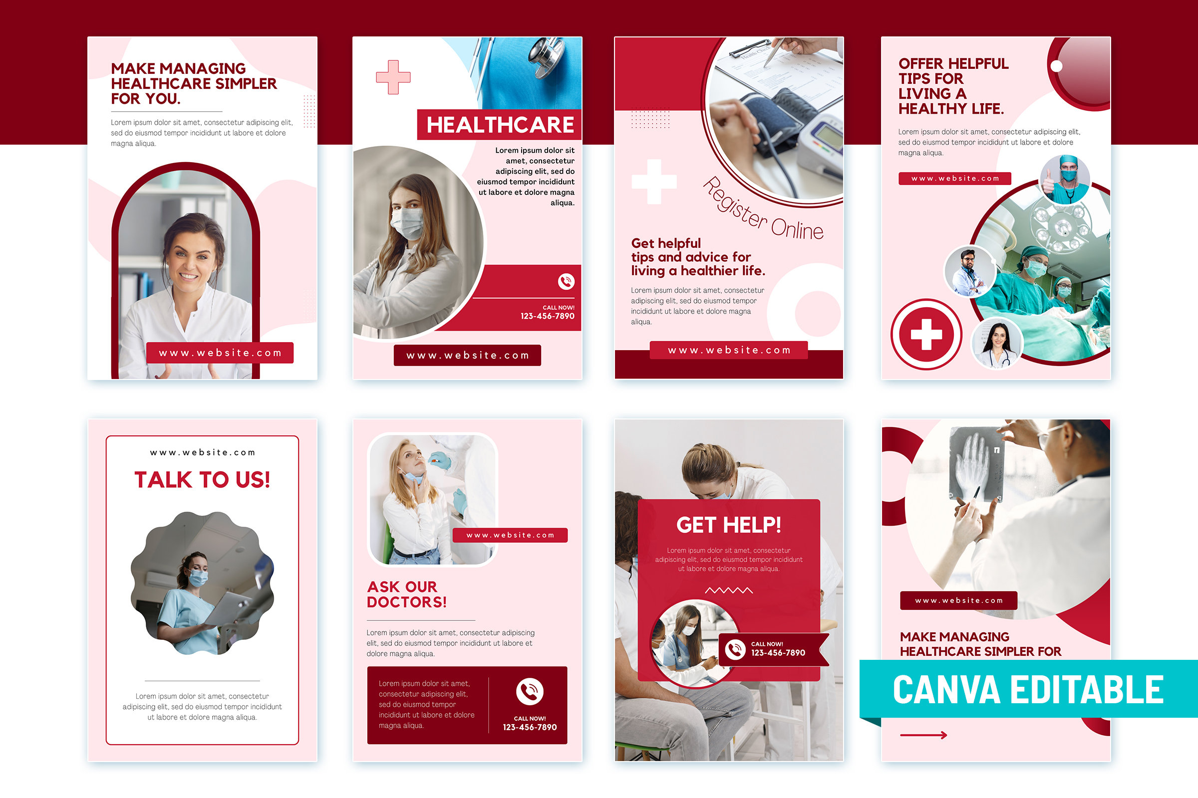 Healthcare Templates Editable | Canva Pinterest Marketing Social Media ...