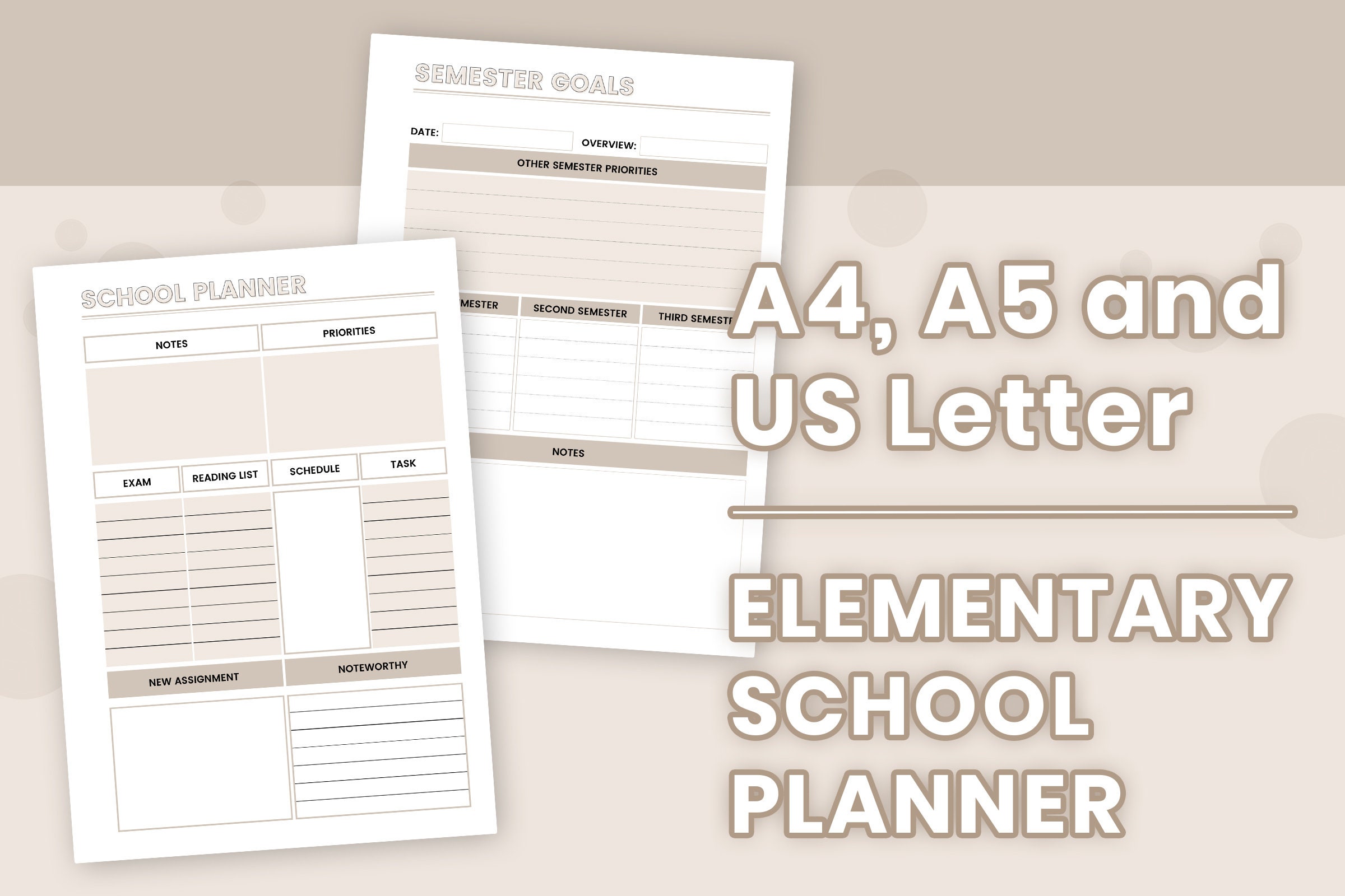 Elementary School Planner Elementary Student Planner - Etsy