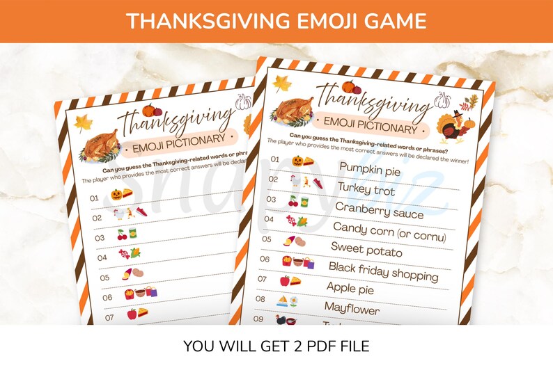 Thanksgiving Emoji Game, Printable Thanksgiving Games for Kids, Adults ...