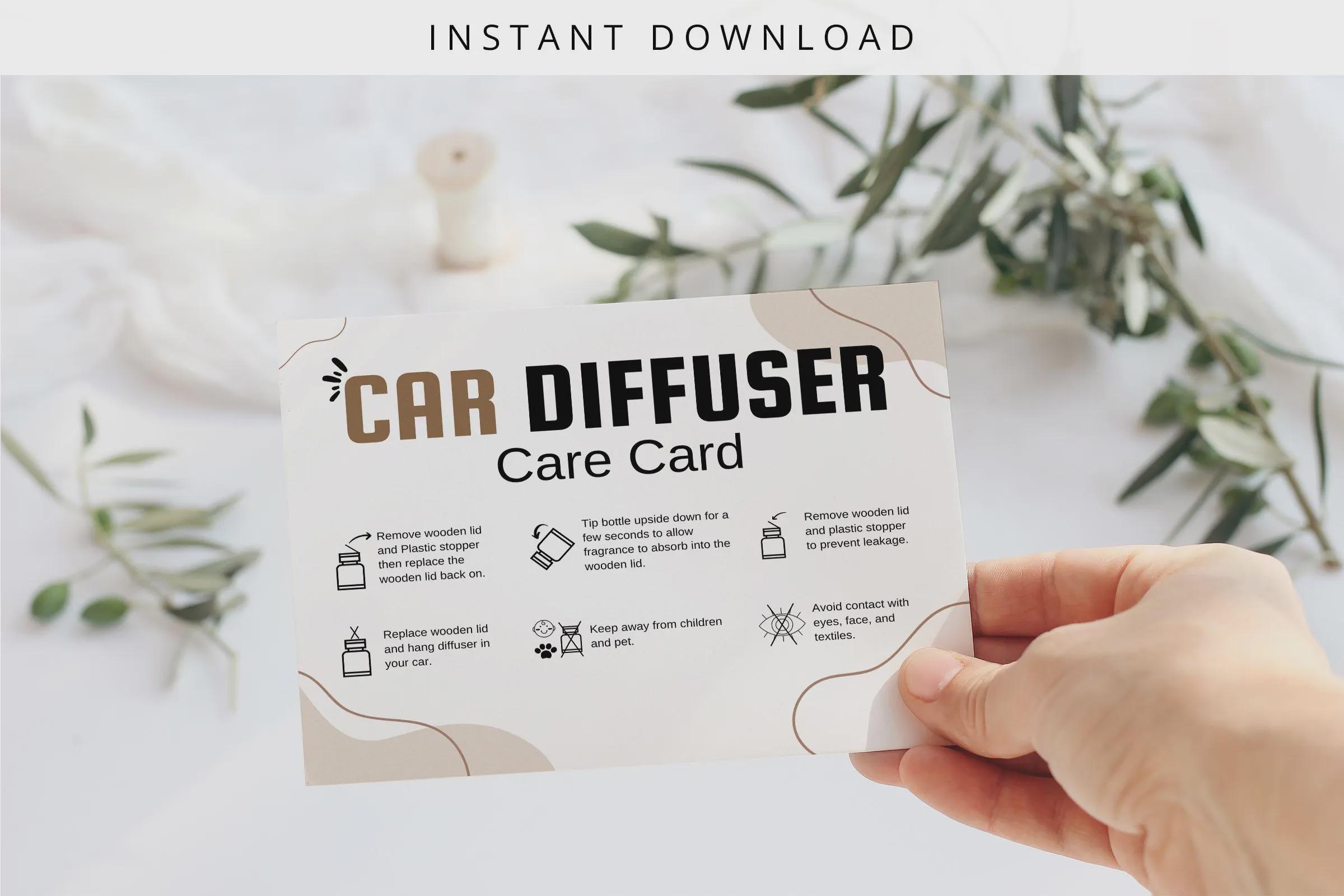 Editable Car Diffuser Care Guide Canva Template, Printable User Safety ...