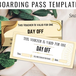 Editable Day off Voucher Canva Template Canva Gift Certificate Design ...