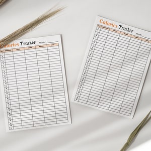 Printable Calories Tracker Checklist PDF Digital Calorie Tracking Sheet ...