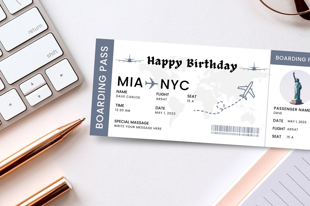 Editable Birthday Party Boarding Pass Invitation Printable - Etsy